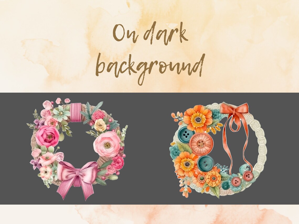 Watercolor Floral Wreaths Wild Flowers Floral Clipart - Etsy