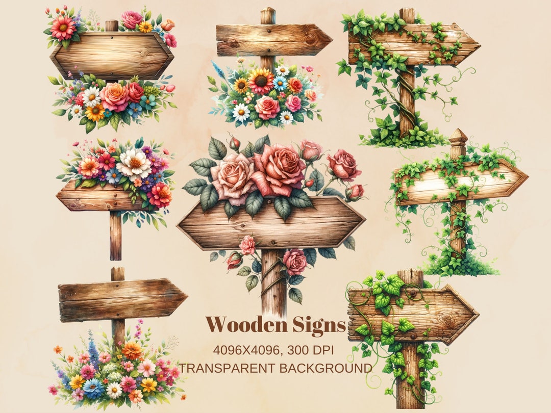 Wooden Sign Boards Clipart, Rustic Wood Signs, Sign Boards Clipart ...