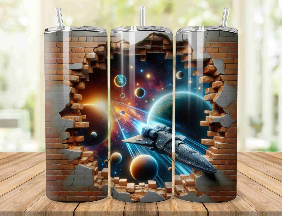 3D Solar System Tumbler, 20oz Skinny Tumbler Sublimation Design ...