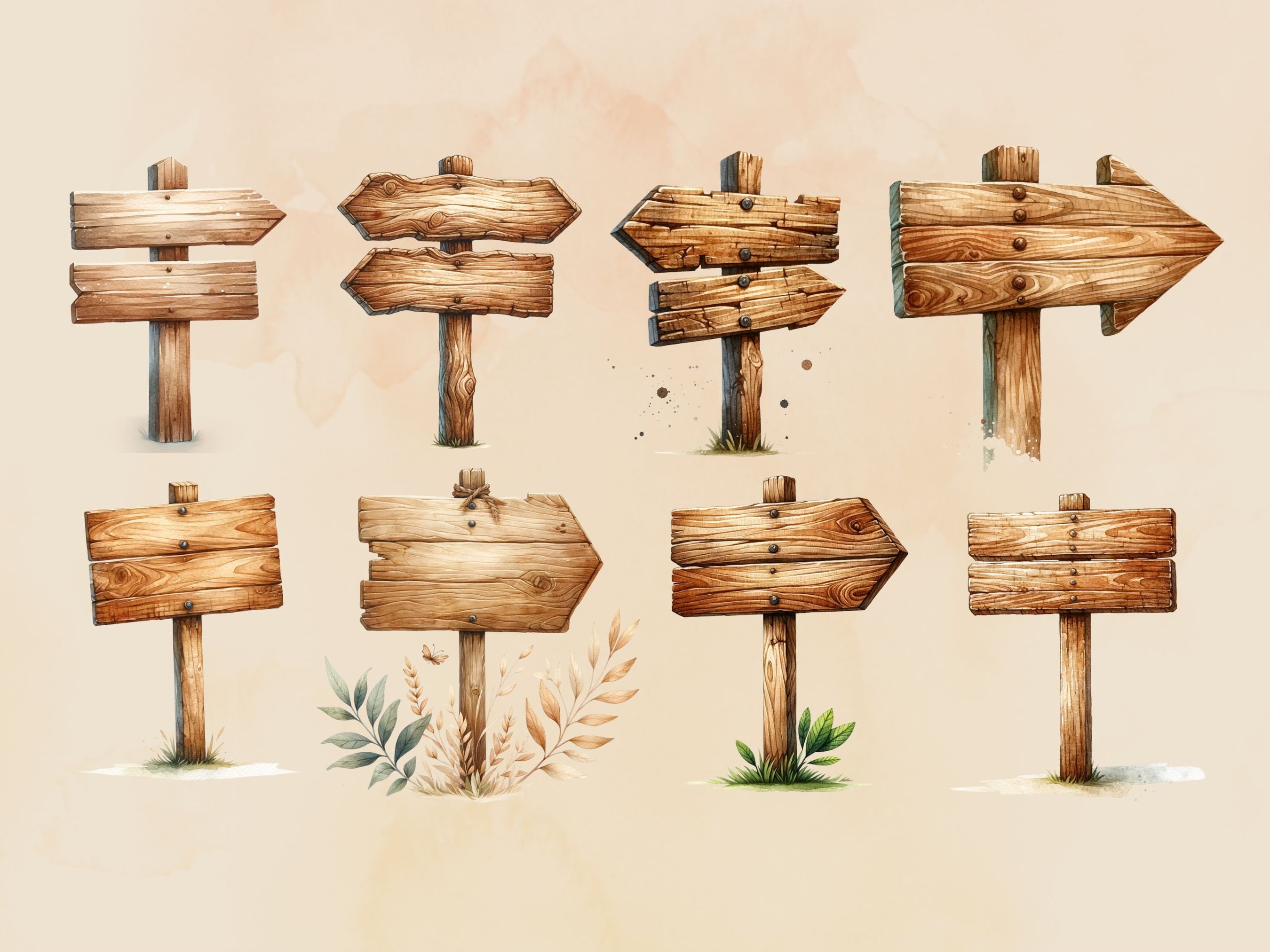 Wooden Sign Boards Clipart Rustic Wood Signs Sign Boards - Etsy