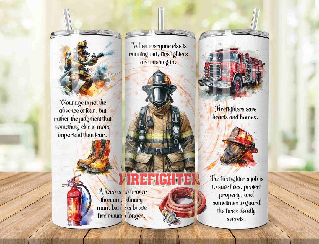 Firefighter 20oz Skinny Tumbler Wrap Sublimation Designs, Fire Fighter ...