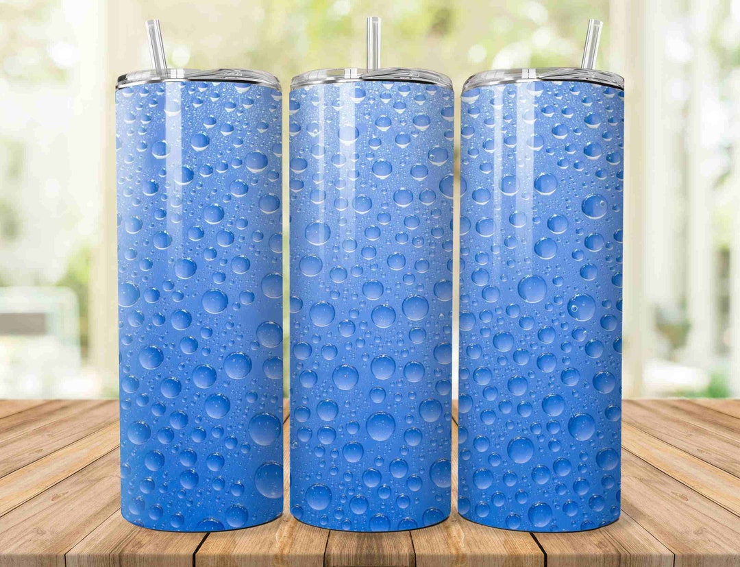 Water Drops Tumbler Design, Water Droplets Sublimation, PNG Design ...