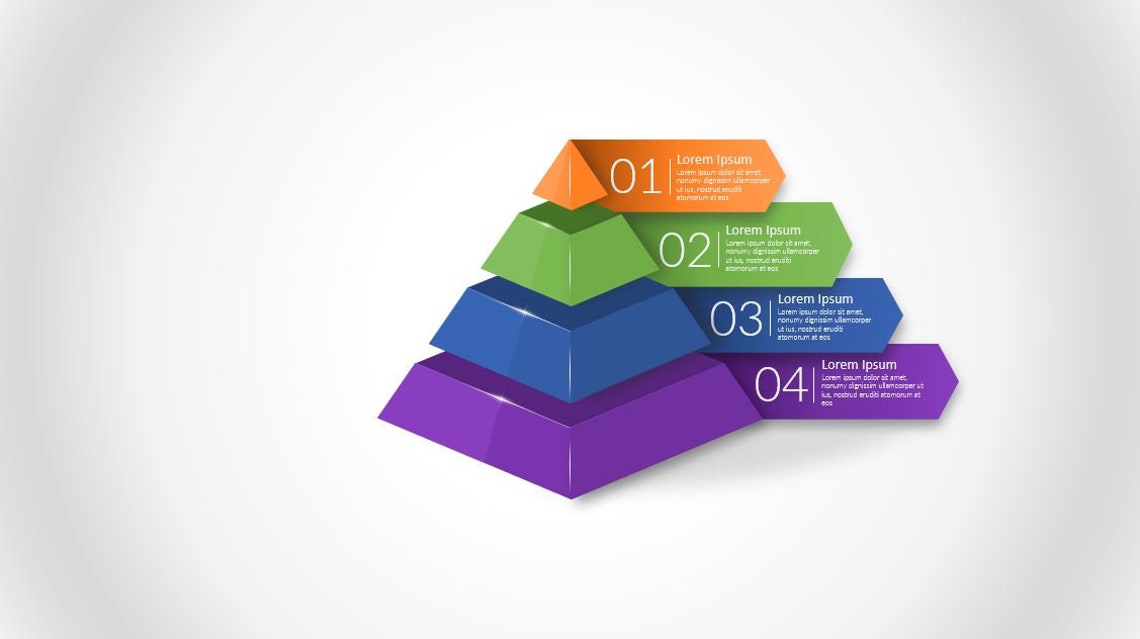Powerpoint infografía 3D Pirámide con etapas | Etsy