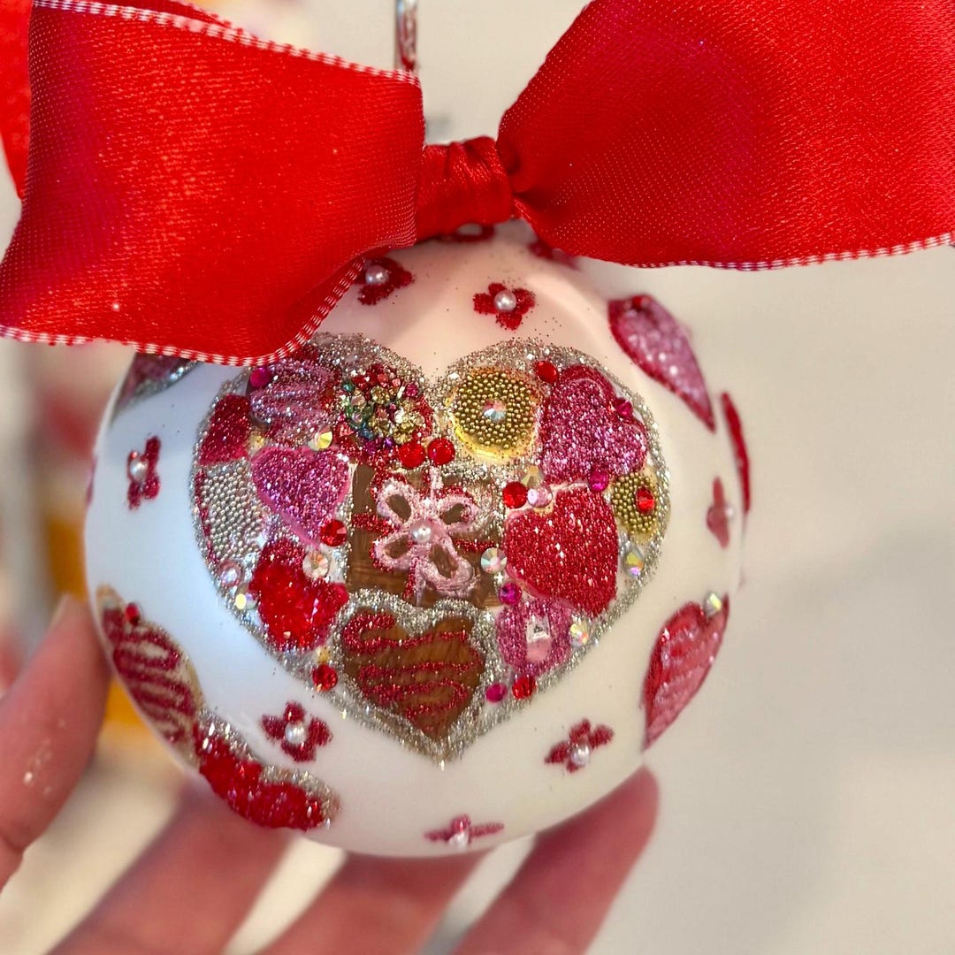Hand Painted Valentine Ornament, Chocolates & Hearts, Personalized ...
