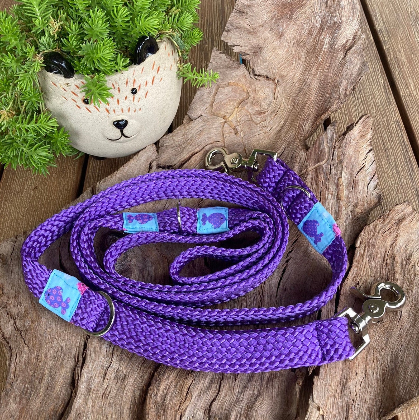 Double Ended Tethering Dog Lead/Leash Plaited Polyester | Etsy