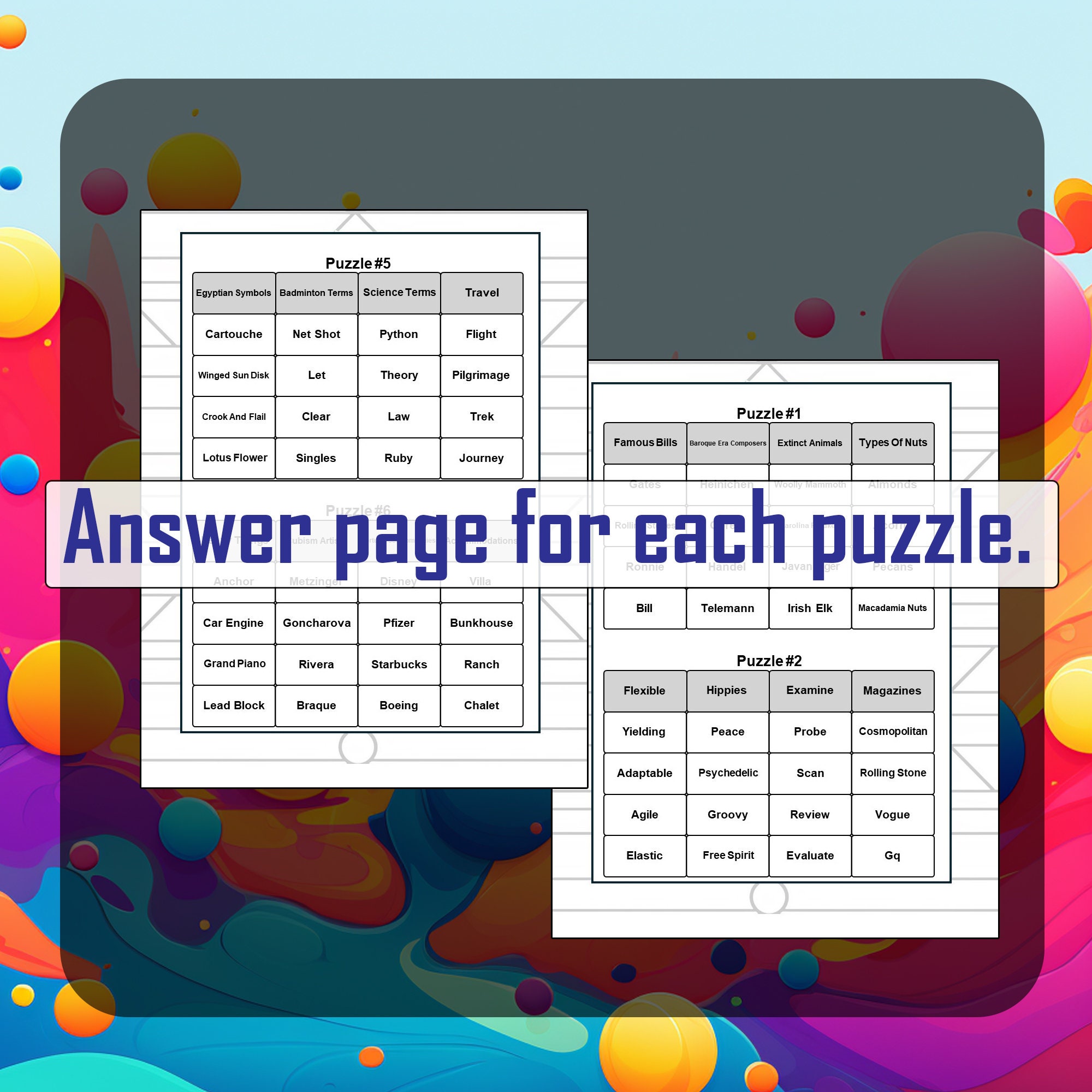 Connections Puzzle Printable | Activity Pages | Worksheets | Word ...