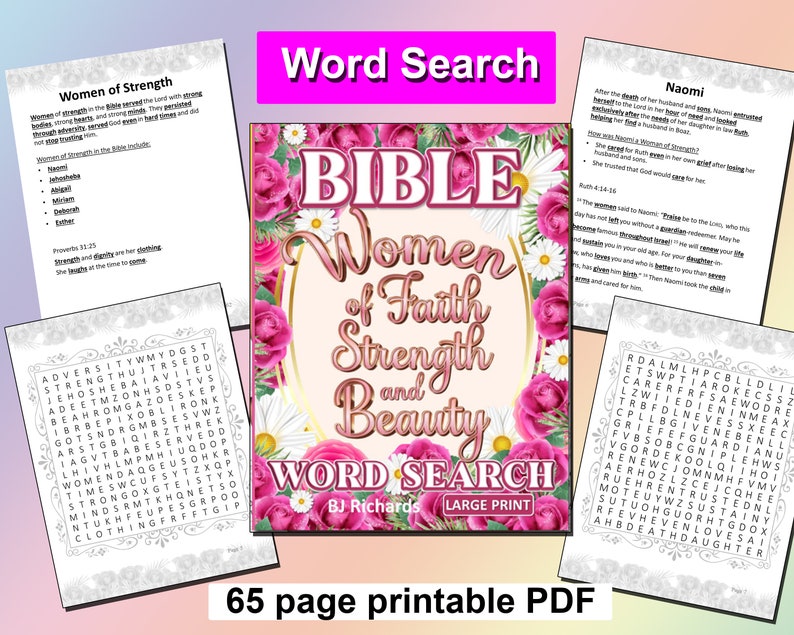 Printable Word Search | Christian | PDF | Bible Women | Instant ...