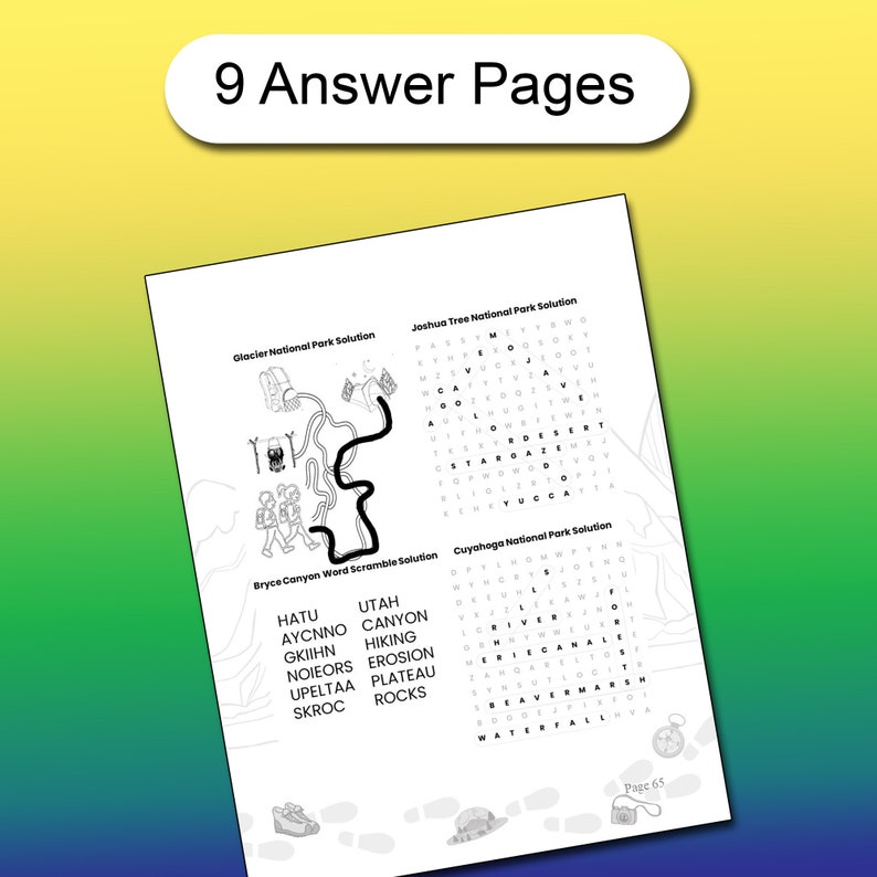 Printable Activity Sheets for Kids PDF | National Parks of United ...