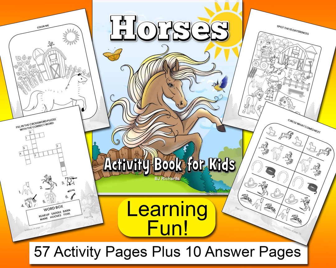 Printable Activity Sheets | Horse Theme |PDF Book for Kids ...