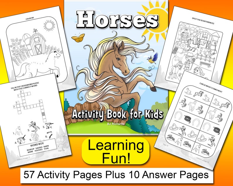 Printable Activity Sheets | Horse Theme |PDF Book for Kids ...
