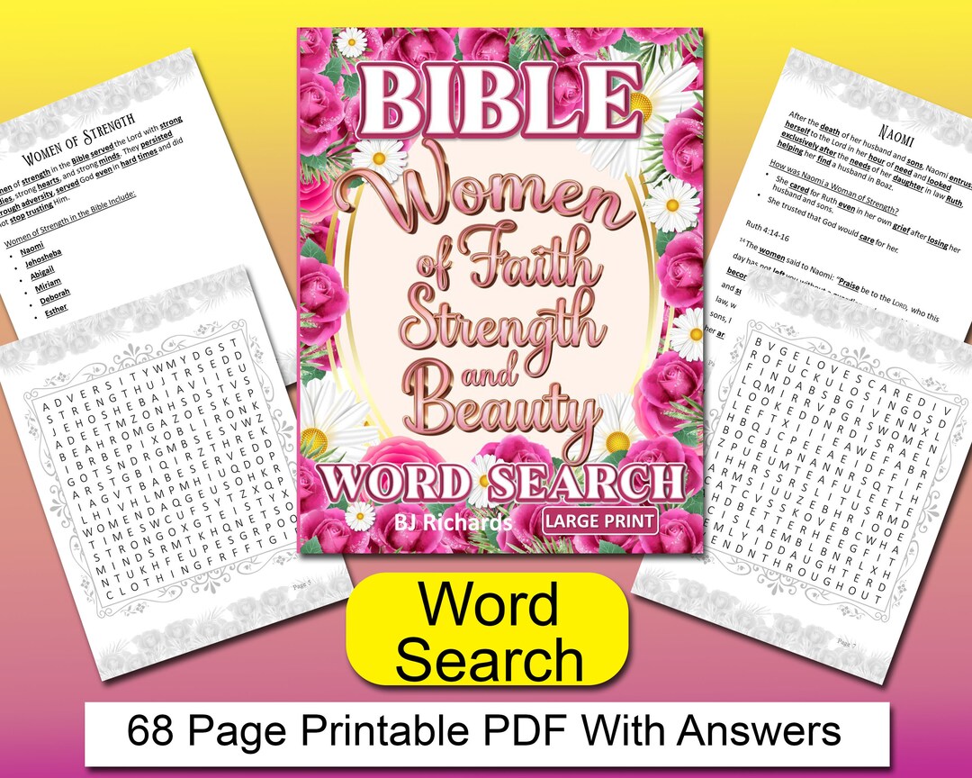 Printable Word Search Christian PDF Bible Women - Etsy