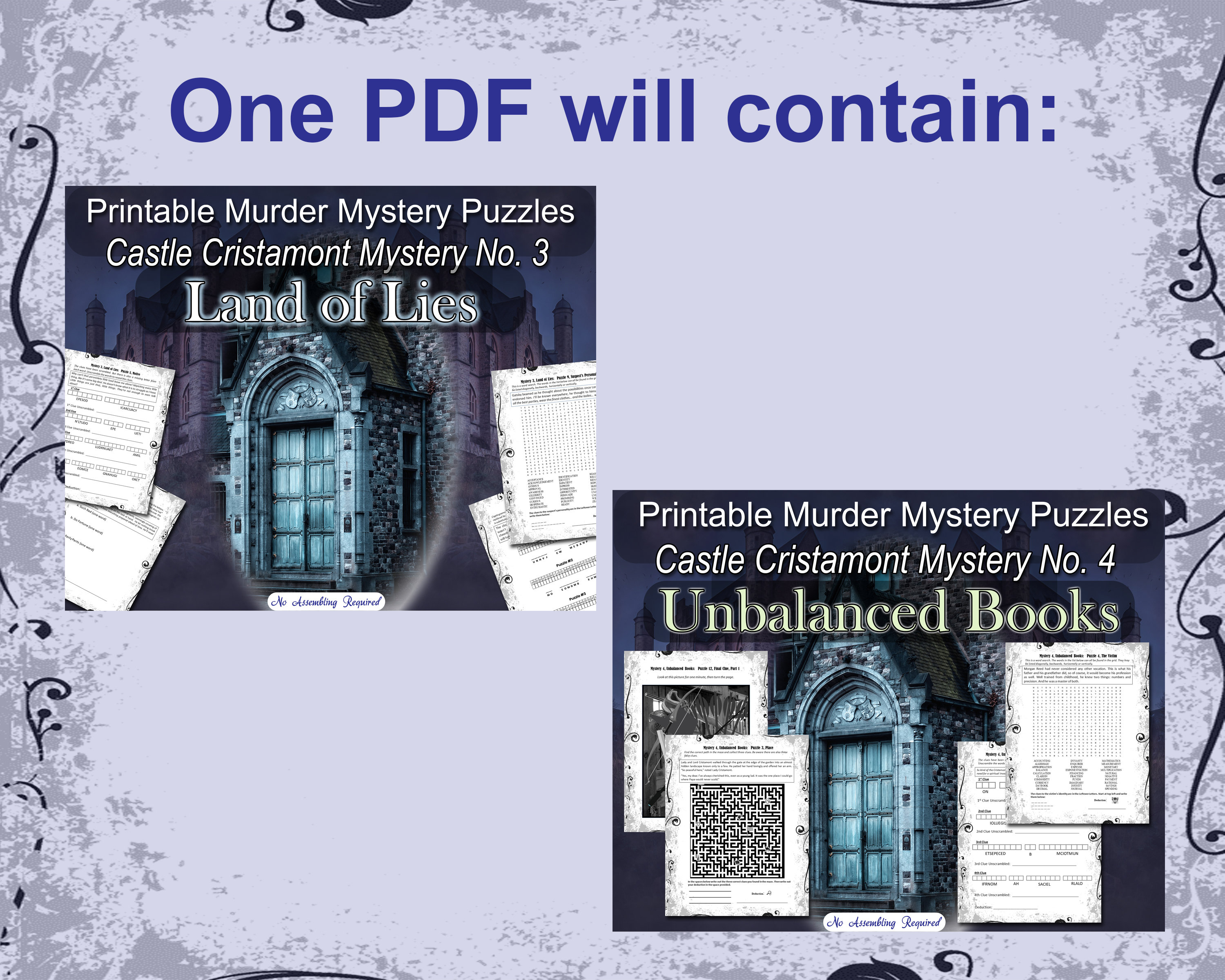 Printable Bundle Murder Mystery Puzzles | DIY Escape Room Style (PDF ...