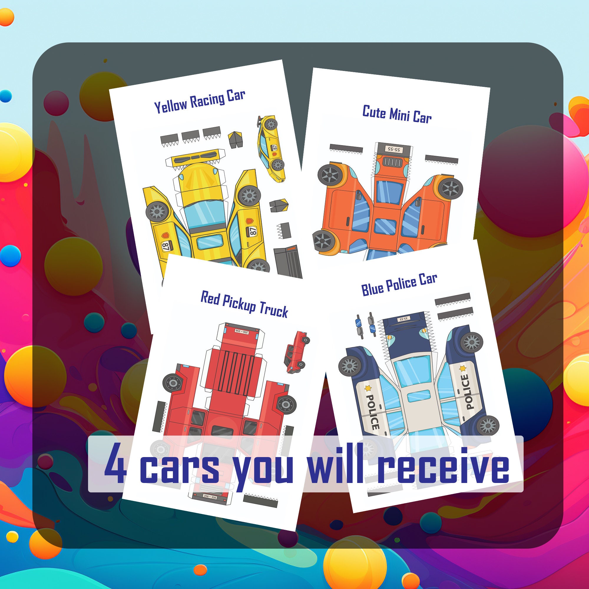 Cut-out Cars Kids Activity Sheets | Printable | Download ...