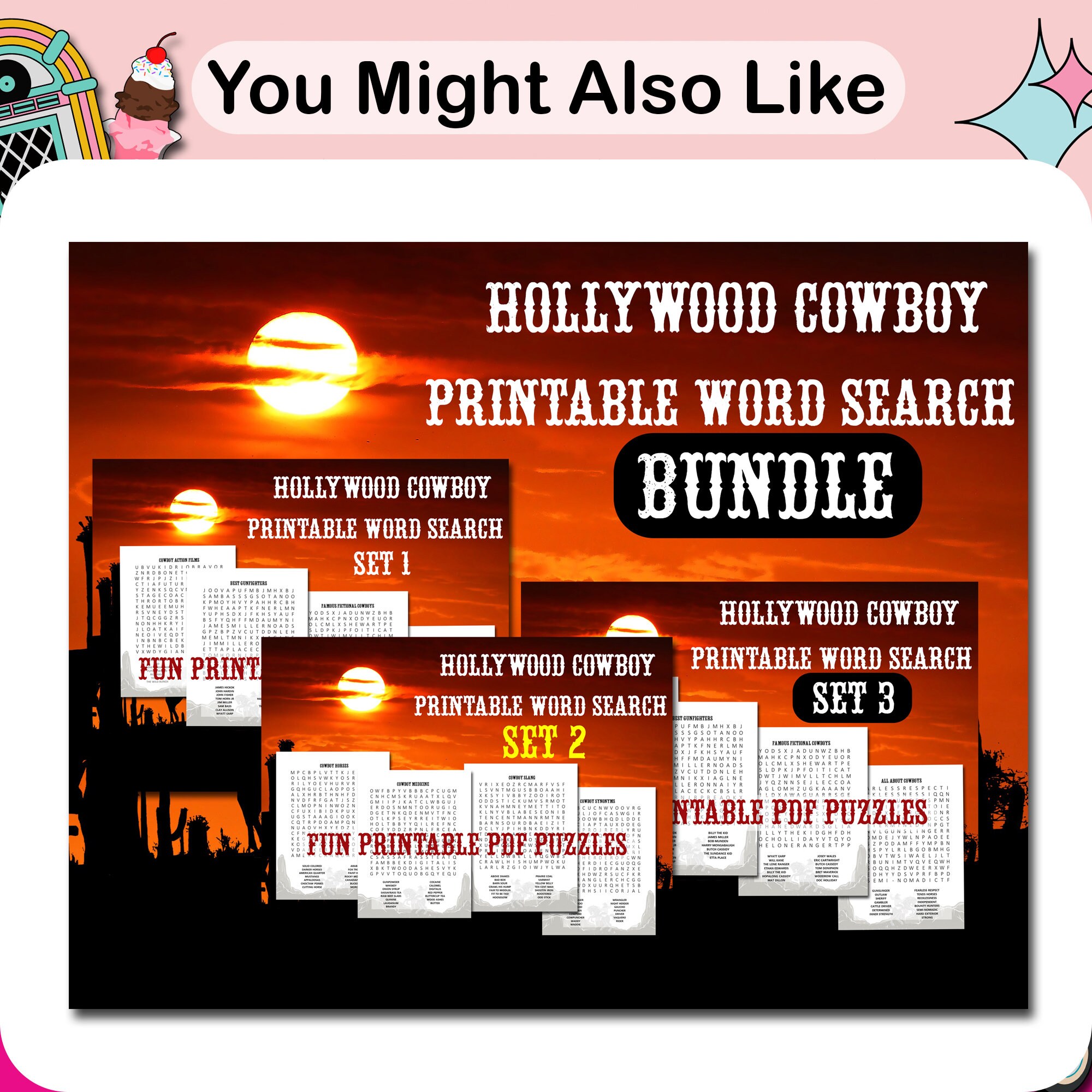 Word Search BUNDLE the Fabulous '50s PDF Printable | 80 Puzzles ...