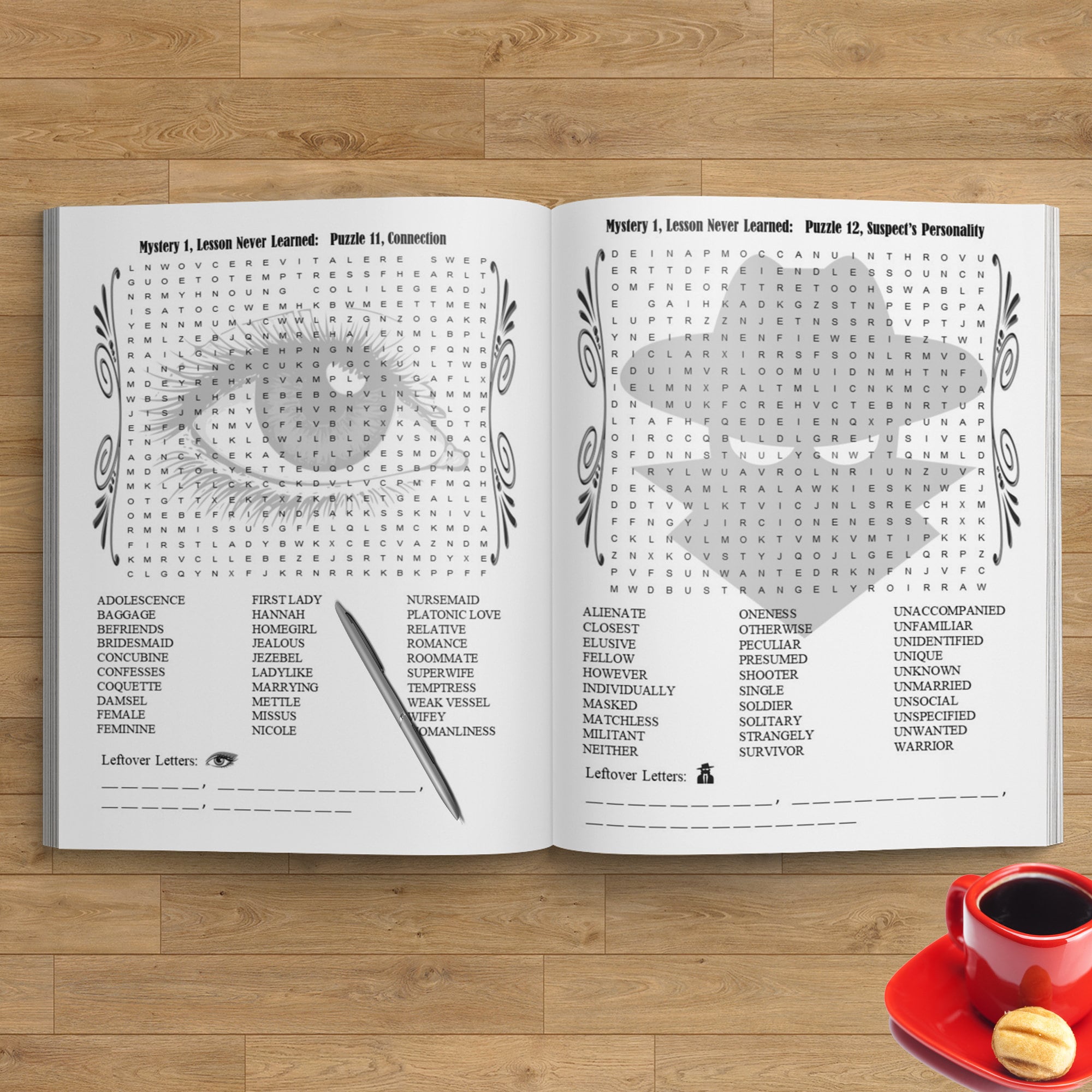 100 Printable Word Search Puzzles | Adults Teens | Mystery Themed ...
