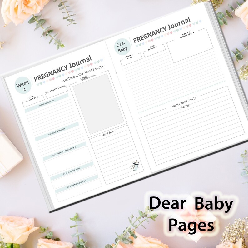 Pregnancy Tracker Journal – Keepsake Baby Bump Book (printable PDF) - Etsy
