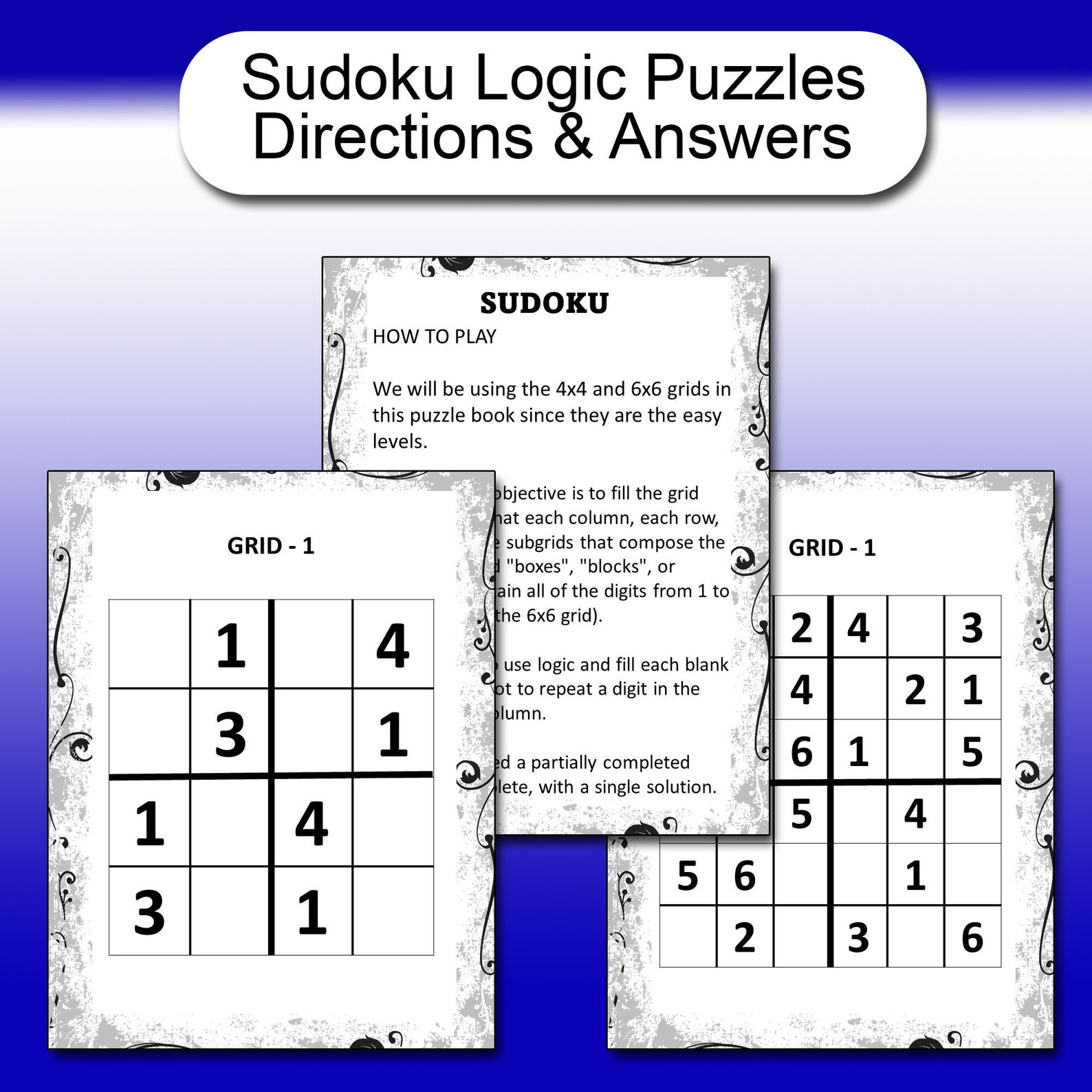 Printable Logic Puzzles | Brain Games for Adults & Seniors (PDF) - Etsy