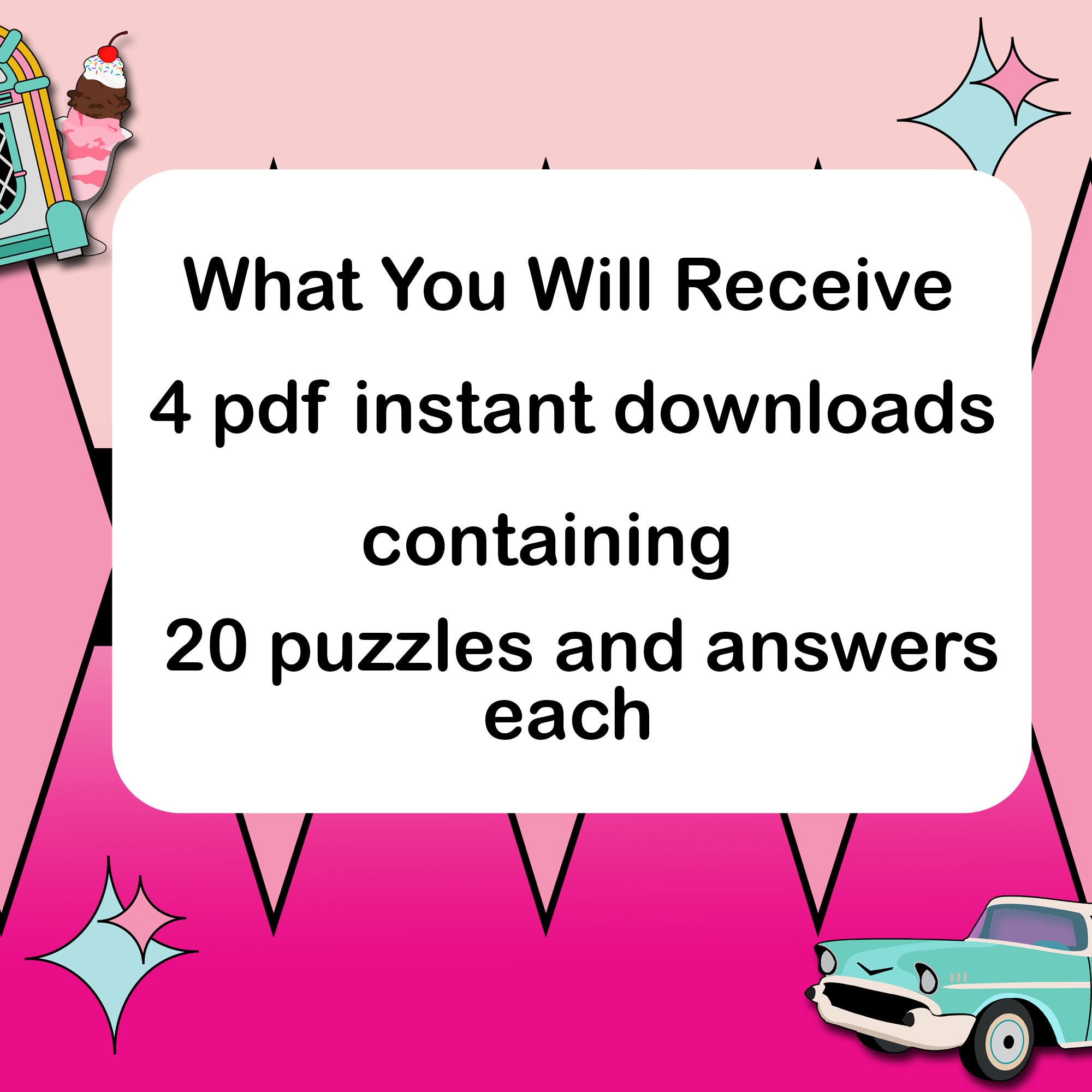 1950s Word Search | Retro Printable Puzzle Bundle (PDF) - Etsy