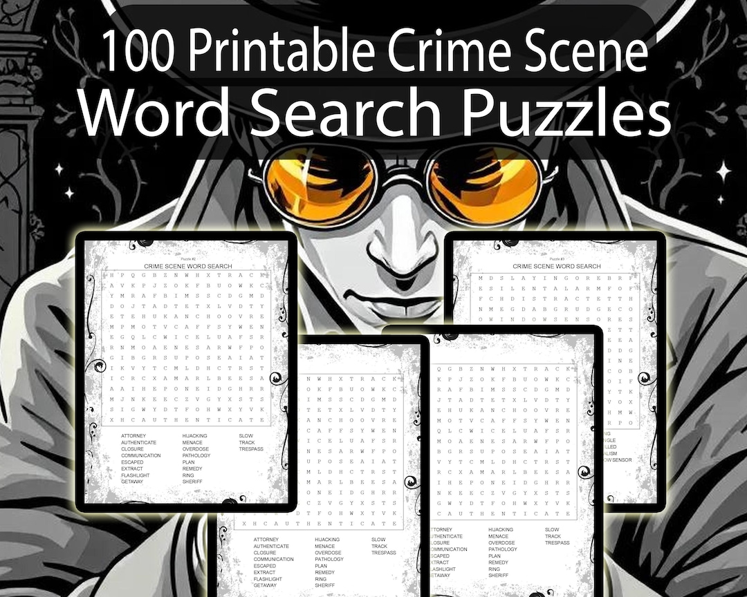 100 Printable Crime Scene Word Search Puzzles | Adults | Teens ...