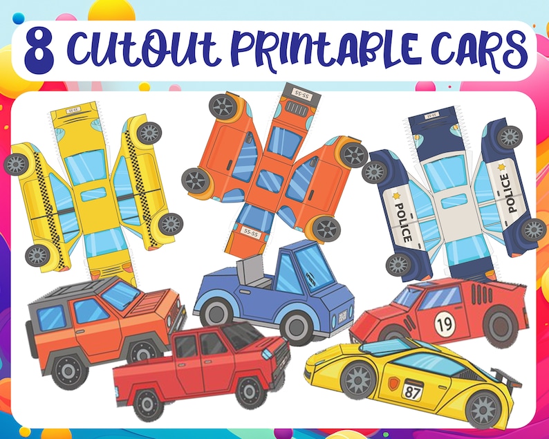 Cut-out Cars Kids Activity Sheets | Printable | Download ...