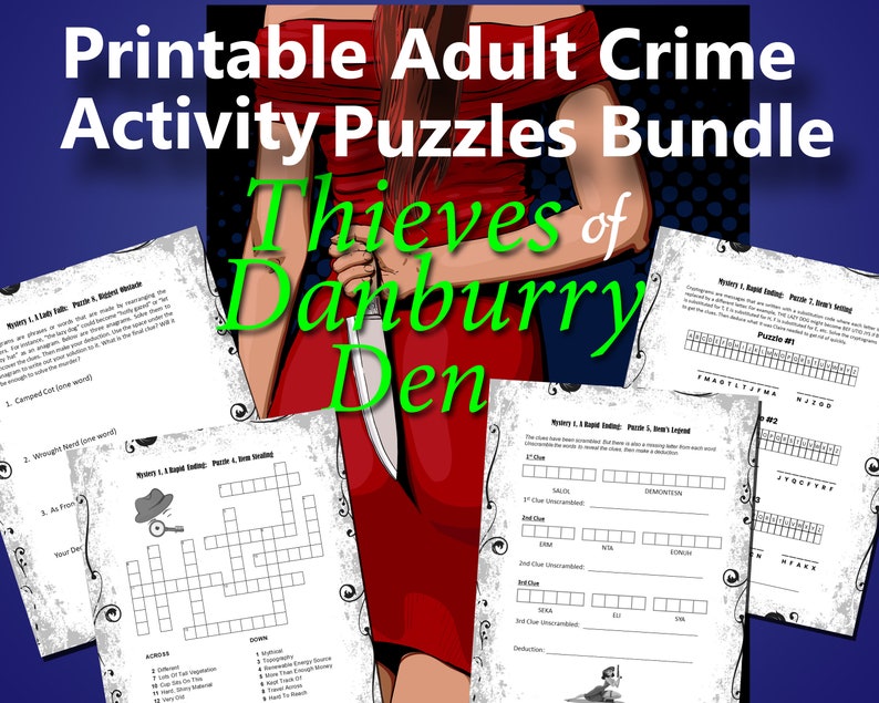 Printable Crime Activity Puzzles PDF for Adults | CSI | Teens Groups ...