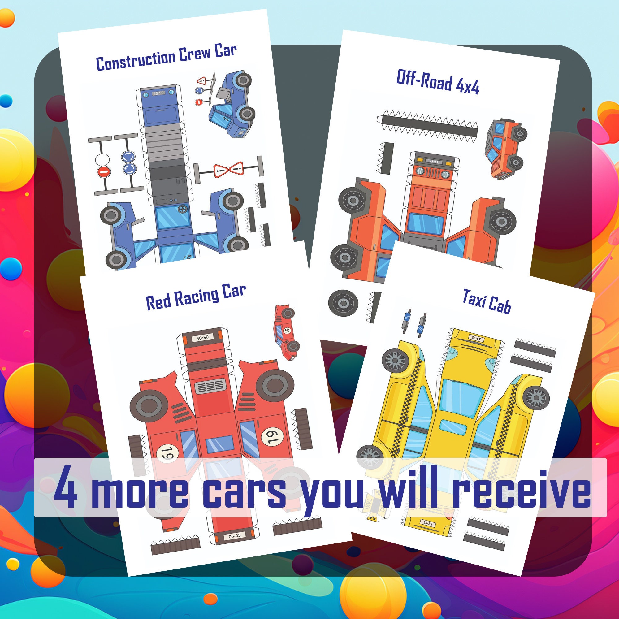 Cut-out Cars Kids Activity Sheets | Printable | Download ...