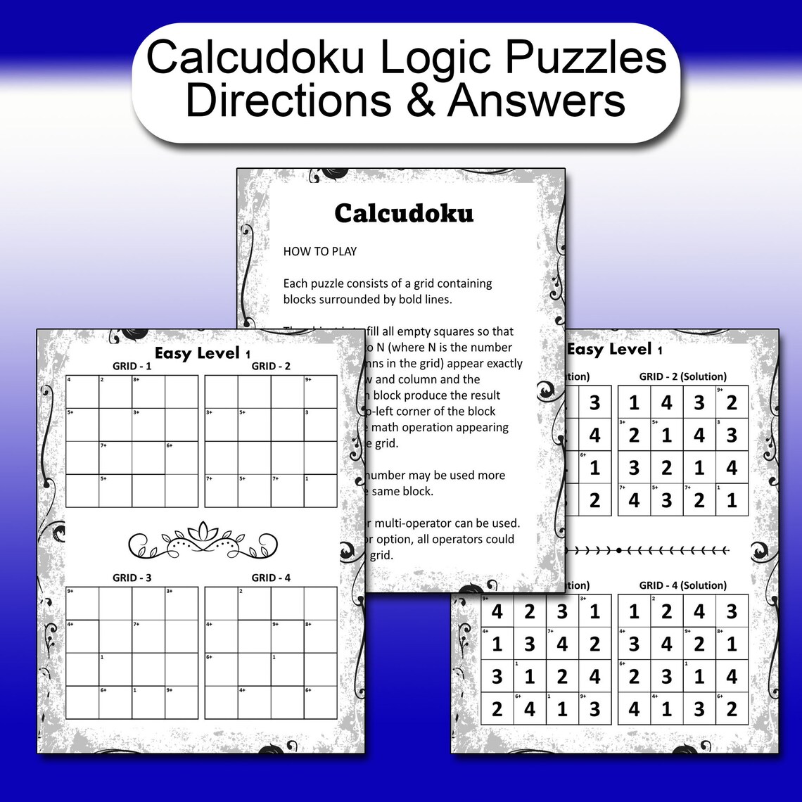 Printable Logic Puzzles | Brain Games for Adults & Seniors (PDF) - Etsy