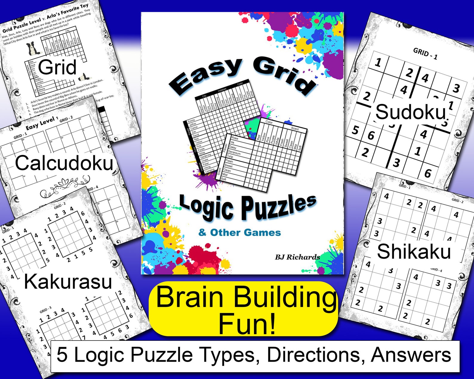 Printable Logic Puzzles PDF | Easy | Brain Development| Memory Boosting ...