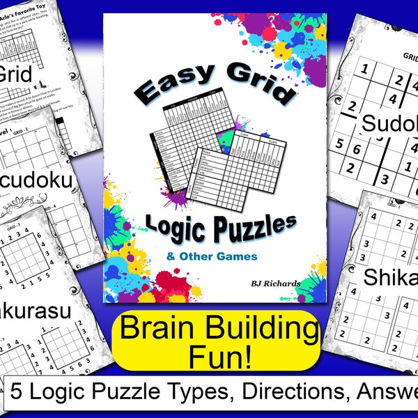 Printable Logic Puzzles - Etsy
