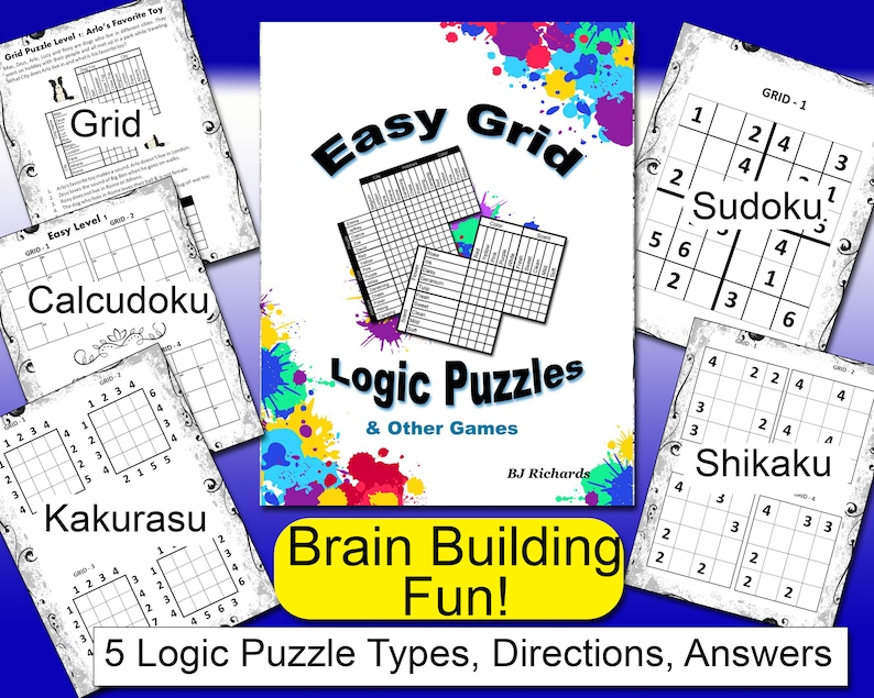 Printable Logic Puzzles PDF | Easy | Brain Development| Memory Boosting ...