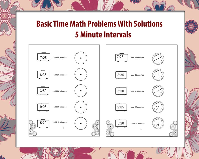 Time Math Printables Ages 7-9 Telling Time Printable - Etsy