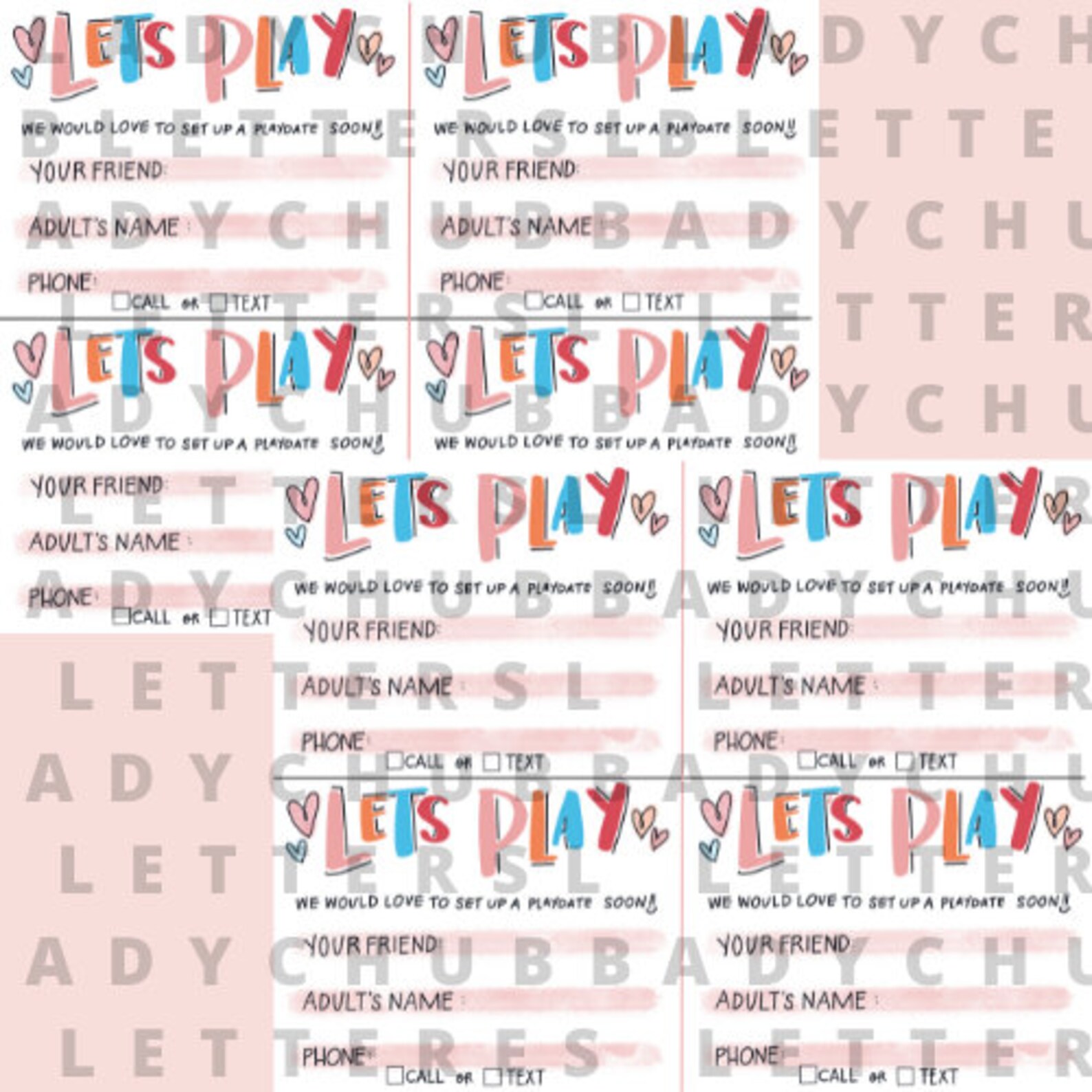 Play Date Card Play Date Printable Summer Play Date Schools - Etsy