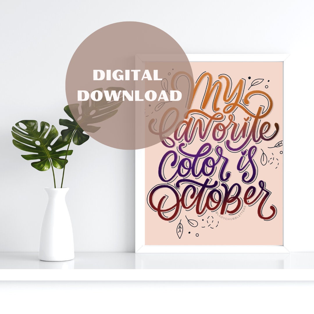 October Wall Art Printable: Fall Home Decor (digital Download) - Etsy