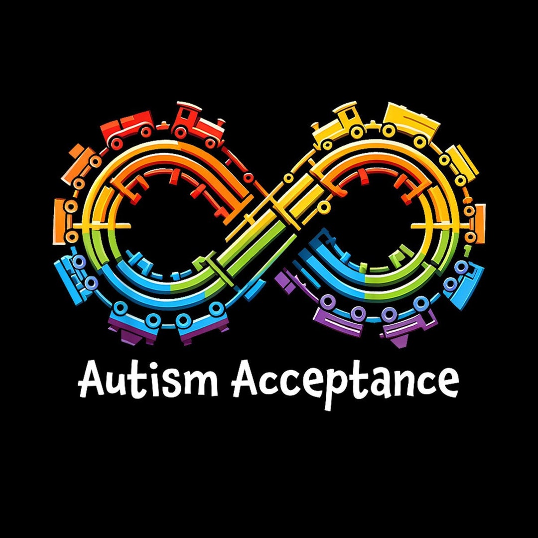 Autism Infinity Acceptance Train Autism Awareness Rainbow Digital PNG ...