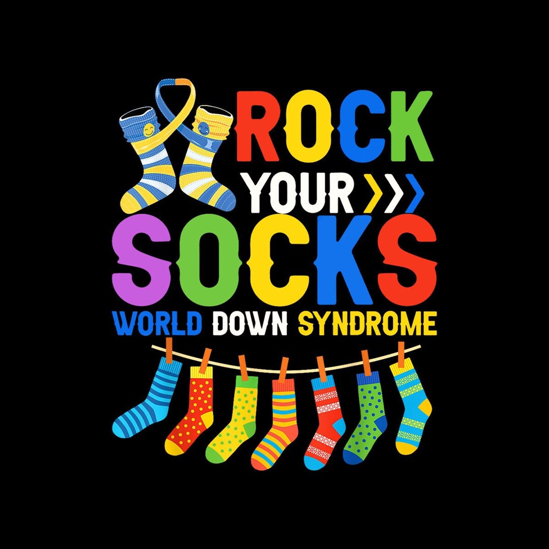 World Down Syndrome Day Awareness Rock Your Socks Digital PNG. - Etsy