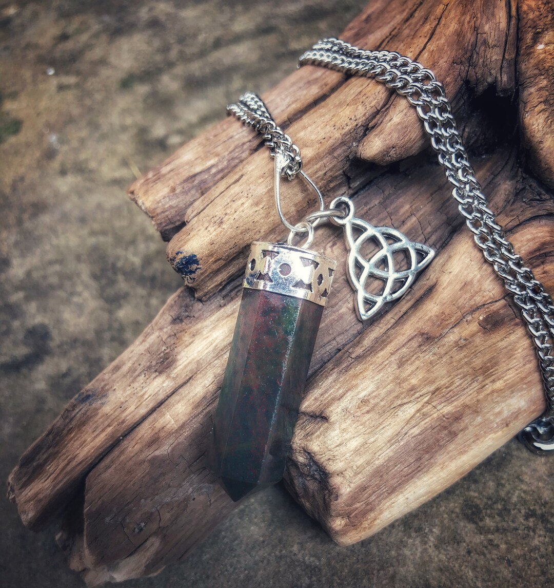 Bloodstone Necklace Pagan Witchcraft Jewelry Bloodstone - Etsy