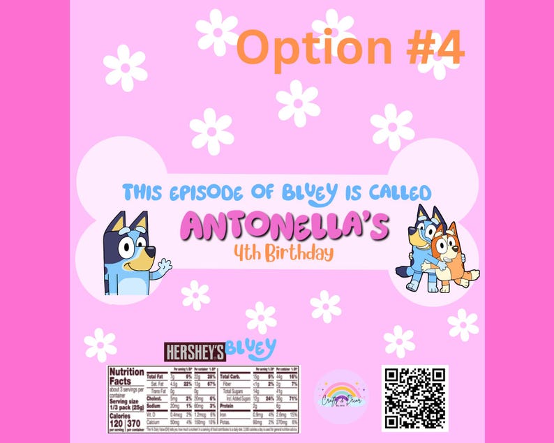 Bluey and Bingo Hershey Chocolate Bar - Etsy