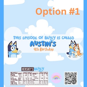 Bluey and Bingo Hershey Chocolate Bar - Etsy