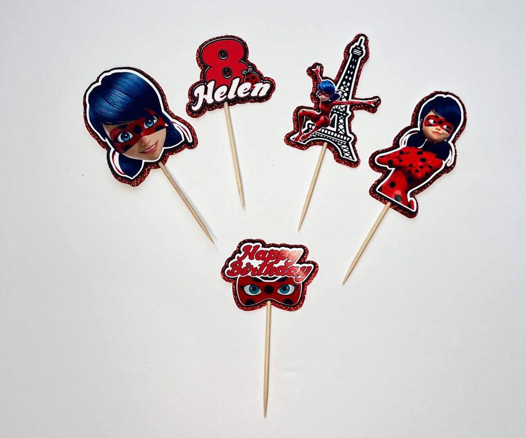 Miraculous Ladybug Cupcake Toppers - Etsy