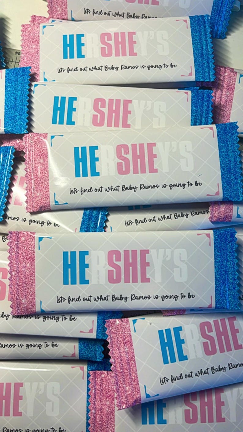 Gender Reveal Hershey Chocolate Bar - Etsy