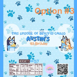 Bluey and Bingo Hershey Chocolate Bar - Etsy