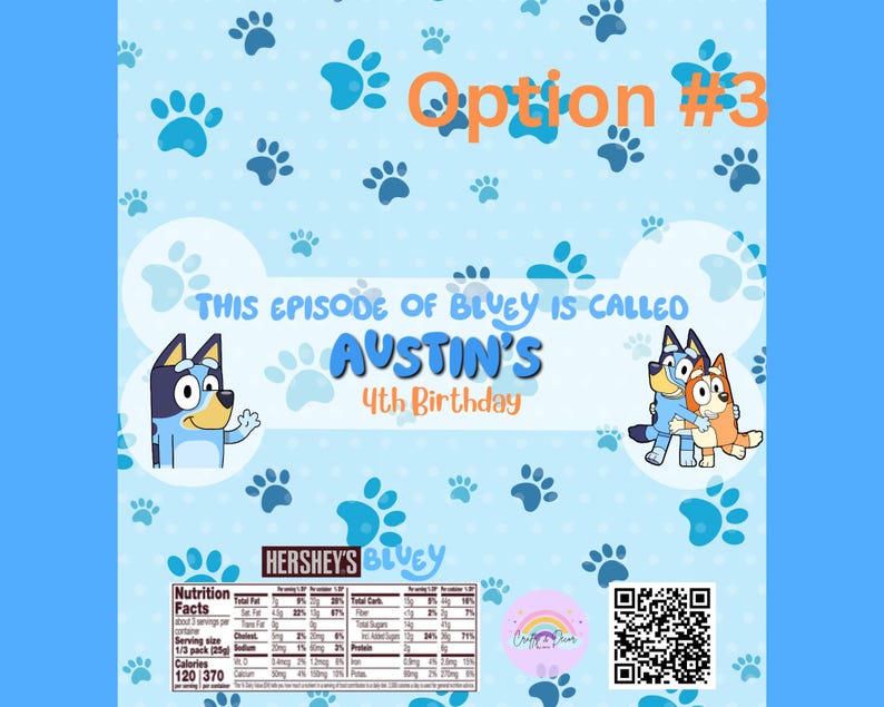 Bluey Birthday Candy Bar Wrappers | Personalized Party Favors - Etsy