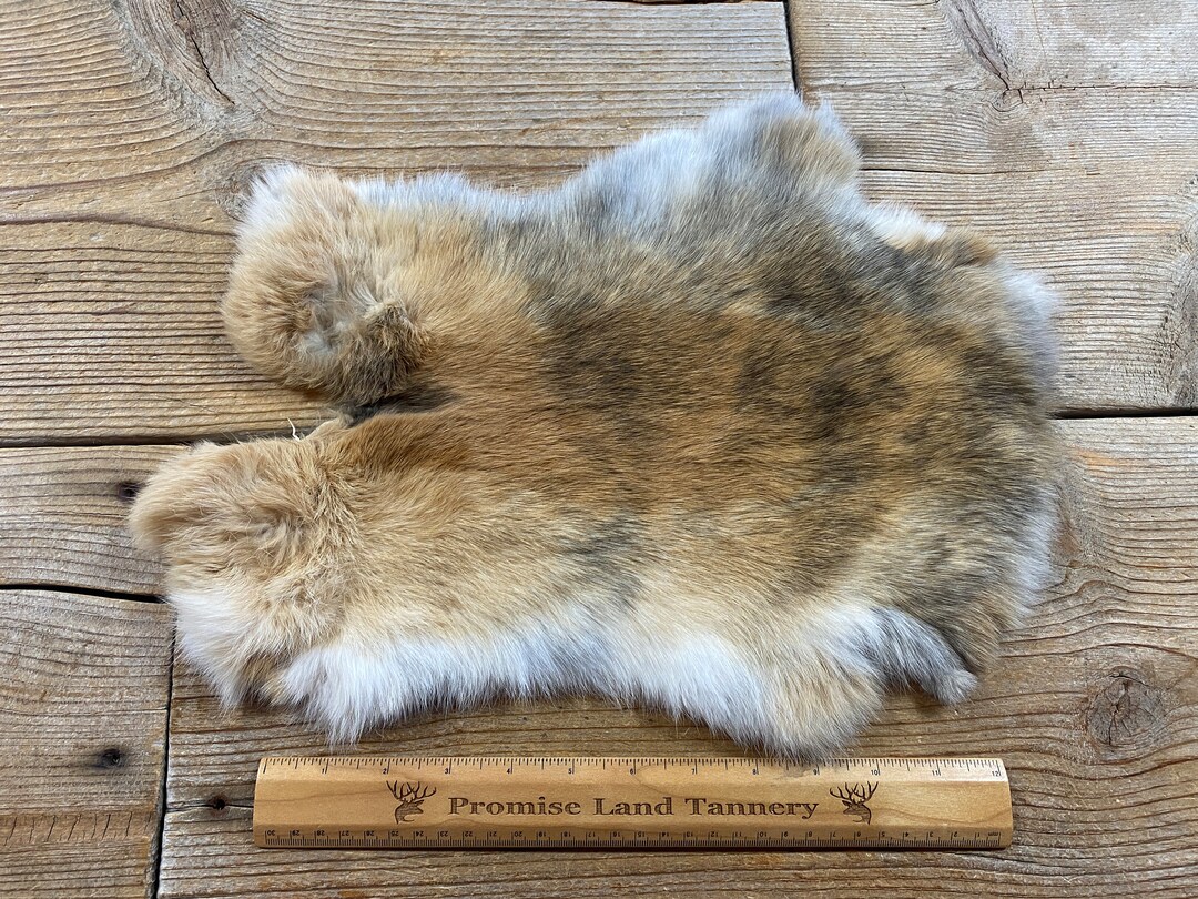 Japanese Harlequin Brown Rabbit Hide - One Average - Natural Rabbit Fur ...