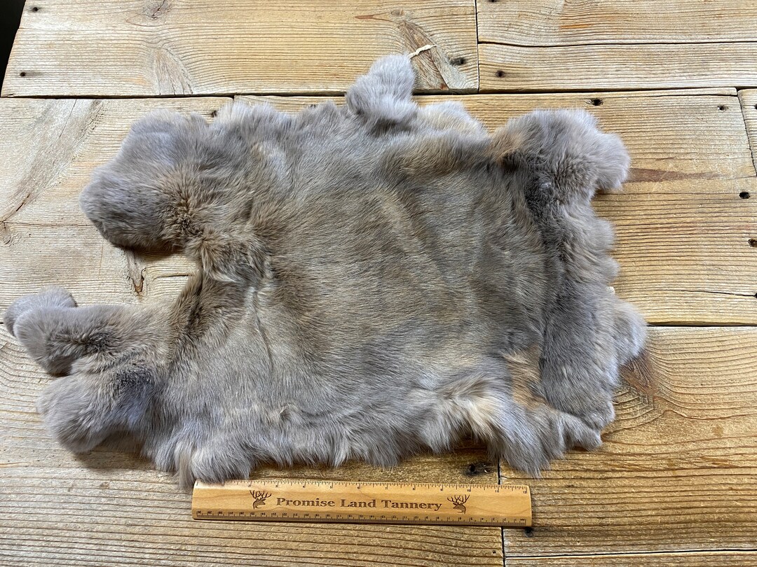Gray/brown Rabbit Hide - One Jumbo - Natural Rabbit Fur - Lot No ...
