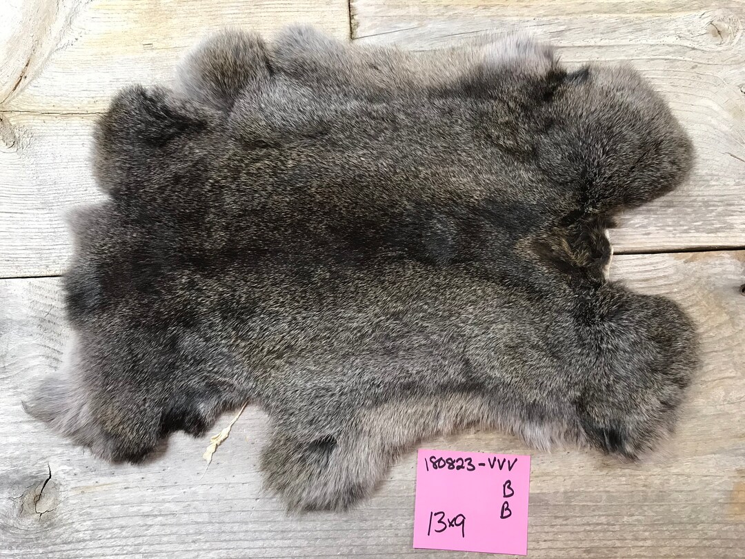 One Average Brown Agouti Rabbit Hide- Natural Rabbit Fur- No. 180823 ...