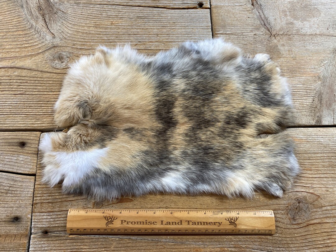 Japanese Harlequin Brown Rabbit Hide - One Average - Natural Rabbit Fur ...
