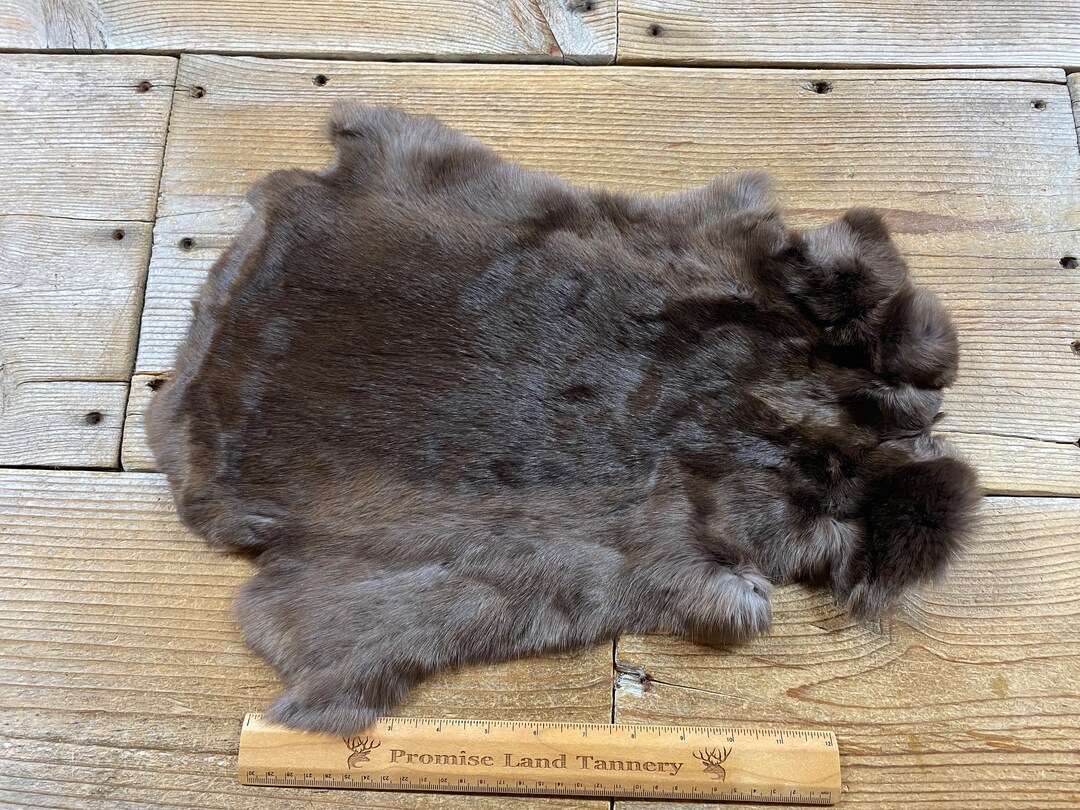 Chocolate Satin Rabbit Hide - One Average Natural Rabbit Fur - No ...