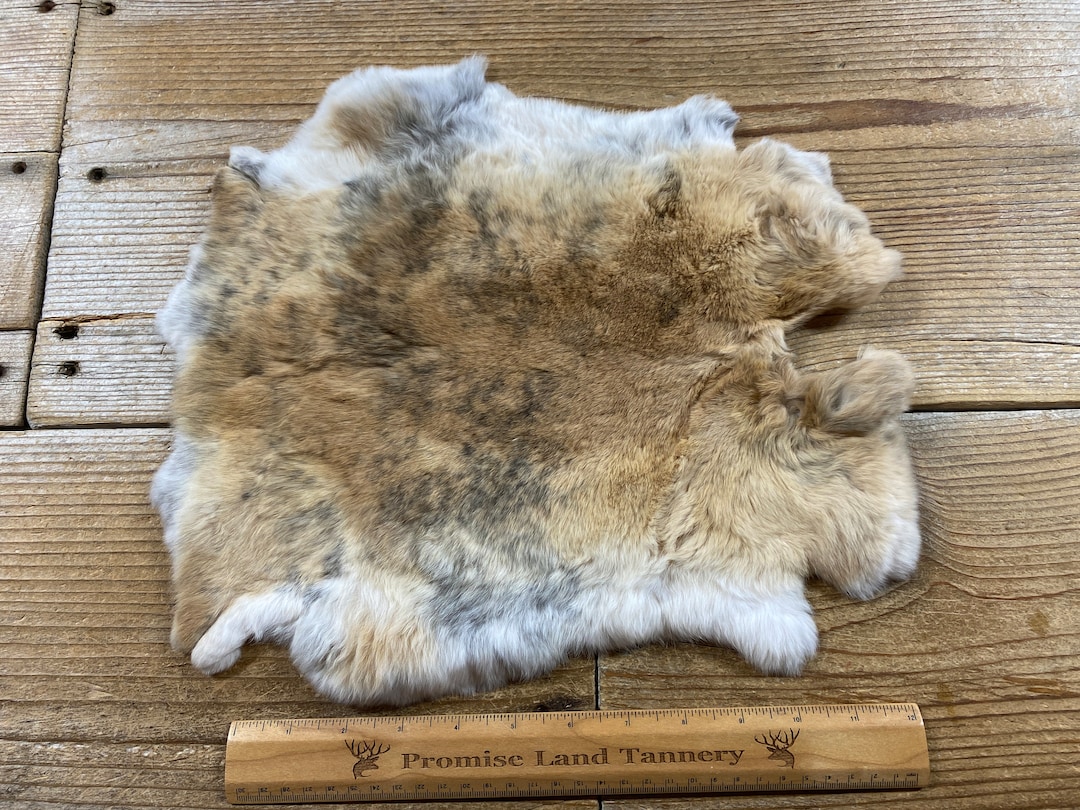 Japanese Harlequin Brown Rabbit Hide - One Average Rex - Natural Rabbit ...