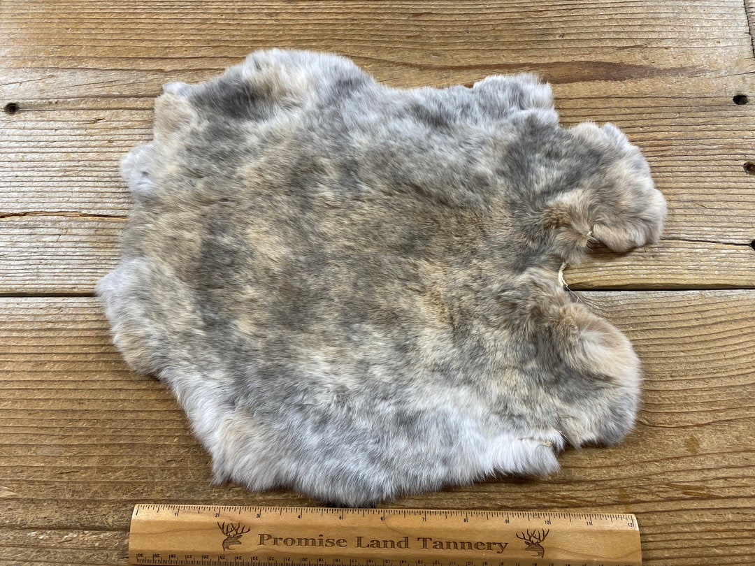 Japanese Harlequin Brown Rabbit Hide One Average Rex Natural Rabbit Fur ...