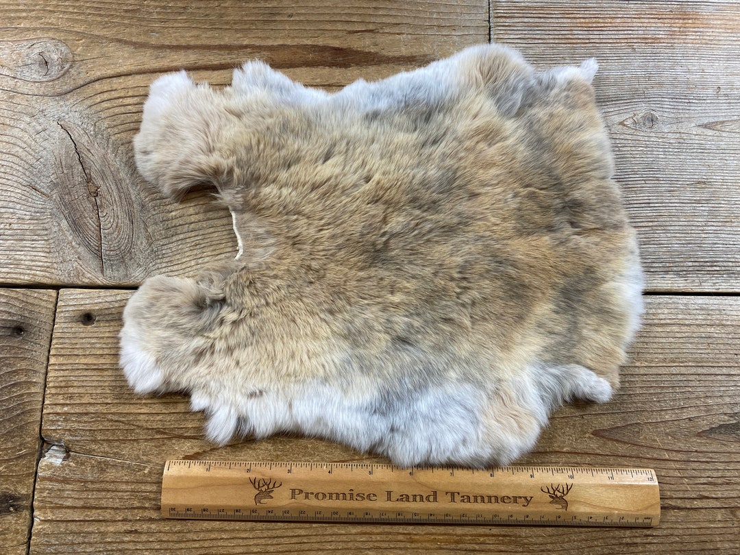 Japanese Harlequin Brown Rabbit Hide - One Average Rex - Natural Rabbit ...